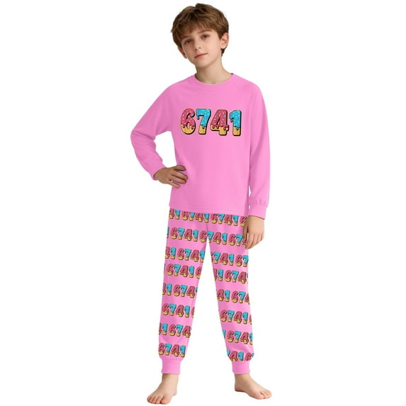 Bainana Unisex Pajamas Outfit Set For Girls Boys Number Print Long ...