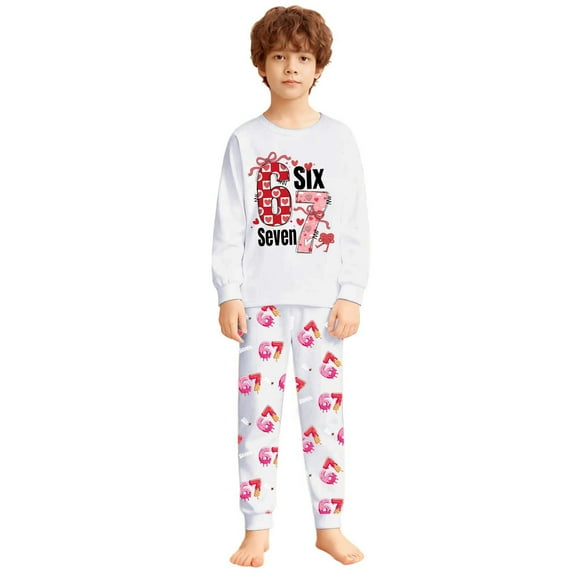 Bainana Valentine'S Day Pajamas Outfit Set For Kids 67 Print Long ...