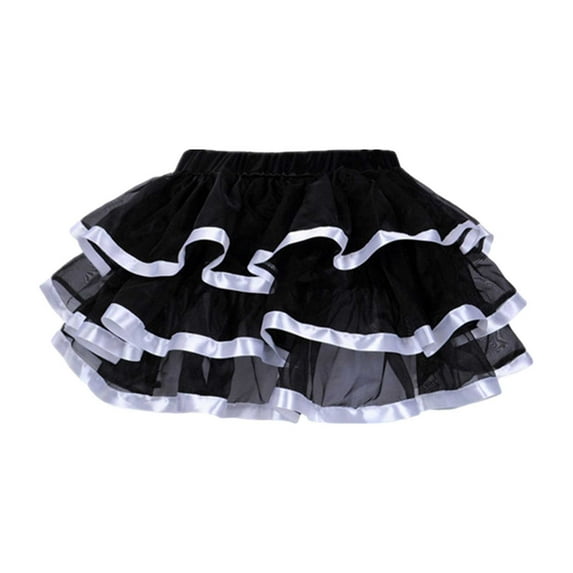 Bainana White Women'S Fashion Tutu Skirt Color Block Elastic Waist Tree ...