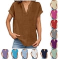 Bainana Women'S Fashionable Casual Tops Solid Color Short Sleeved V ...