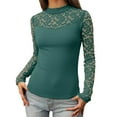 Bainana Women'S Spring Fall Base Layer Lace Print Long Sleeve Stand ...