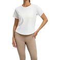 Bainana Women Workout Shirts Solid Color Short Sleeve Crew Neck Tops ...