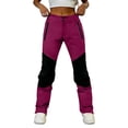 Bainana Womens Soft Slim Leg Cargo Pants Color Block High Waisted ...