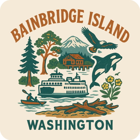 Bainbridge Island Washington Keepsakes Souvenir Vinyl Sticker ...