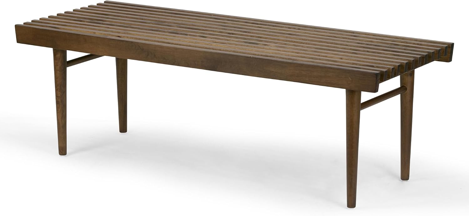 Baird Slatted Wooden Bench - Walmart.com