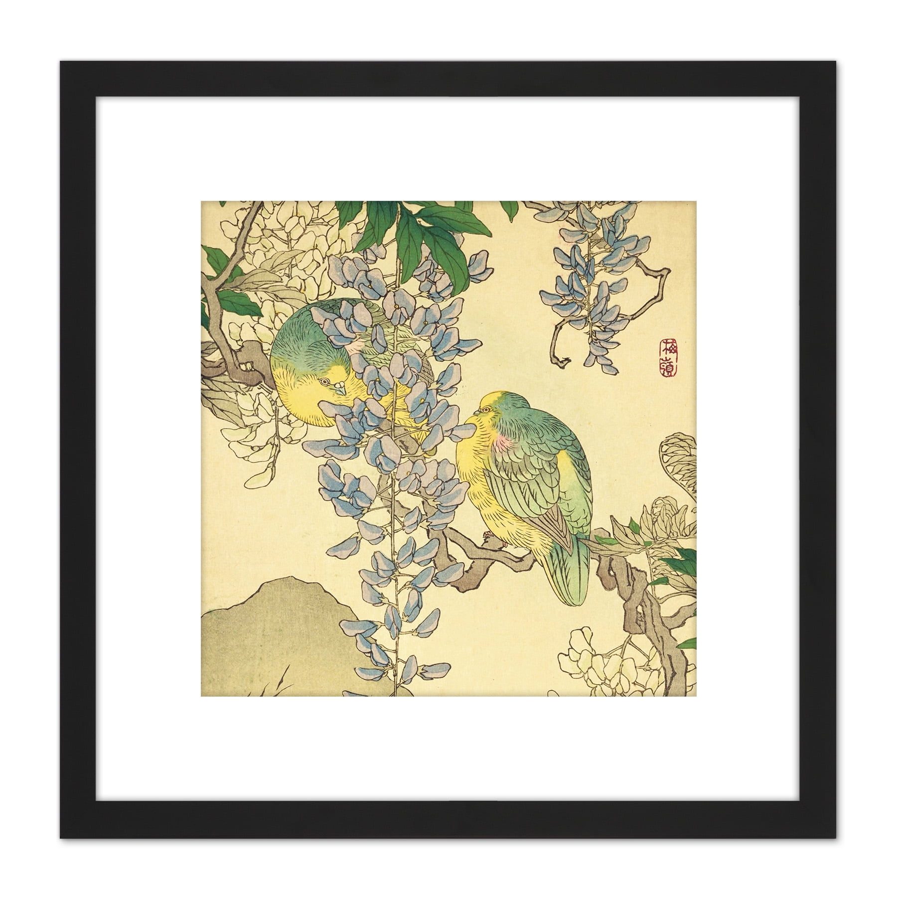 Bairei Kacho Gafu Spring Japanese Wisteria Whitebellied Green Pigeons ...