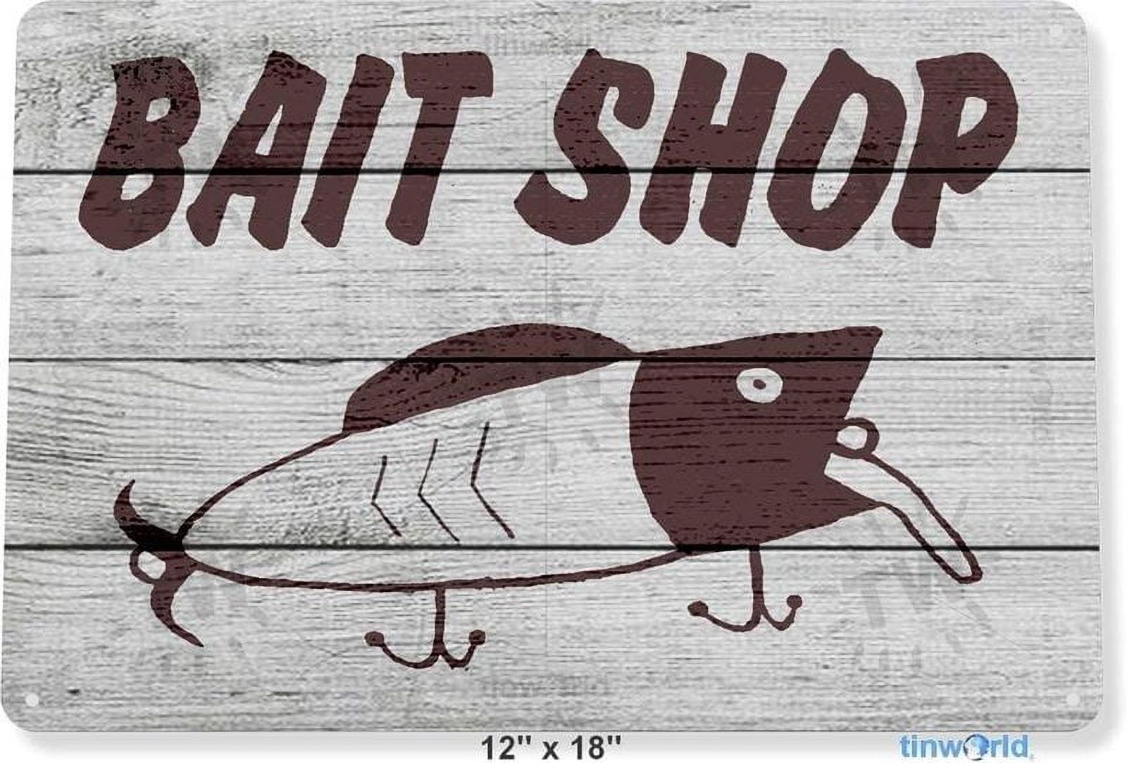 Bait Fishing Bait Box Tackle Fish Rustic Retro Metal Tin Sign Plaque ...