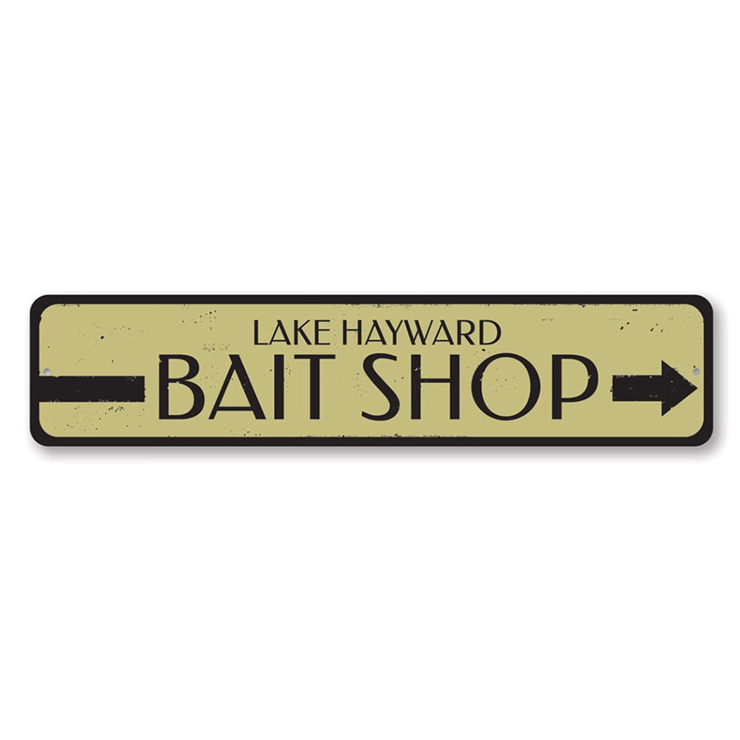 Bait Shop Sign, Directional Arrow Sign, Lake Name Sign, Lake House ...