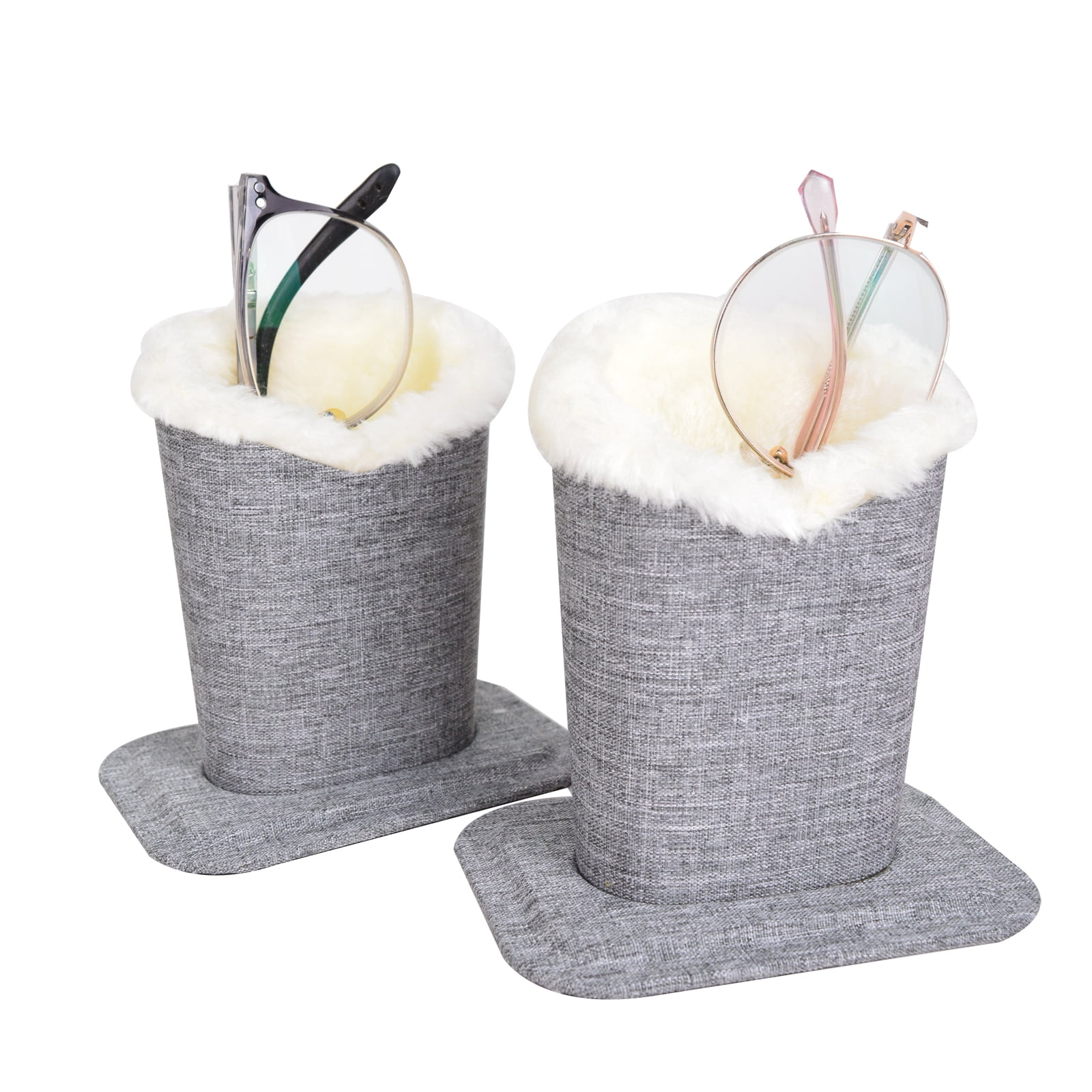 Baitaihem Pack of 2 Plush Lined Eyeglasses Holder Stand Protective ...