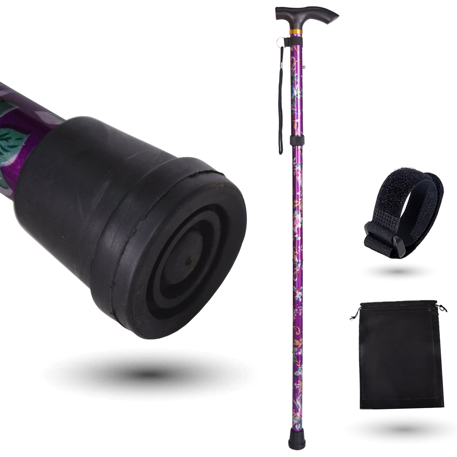 Baitaihem Unisex Collapsible Purple Trekking Poles for Hiking 36 ...