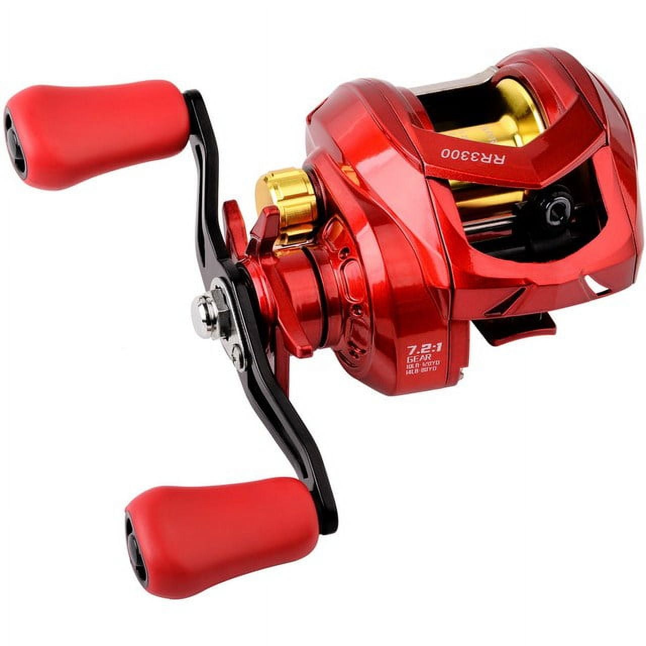 Baitcasting Fishing Reel Max Drag 8Kg Braking Ultra Light Wheels 7.2 1 Gear Ratio Bass ...