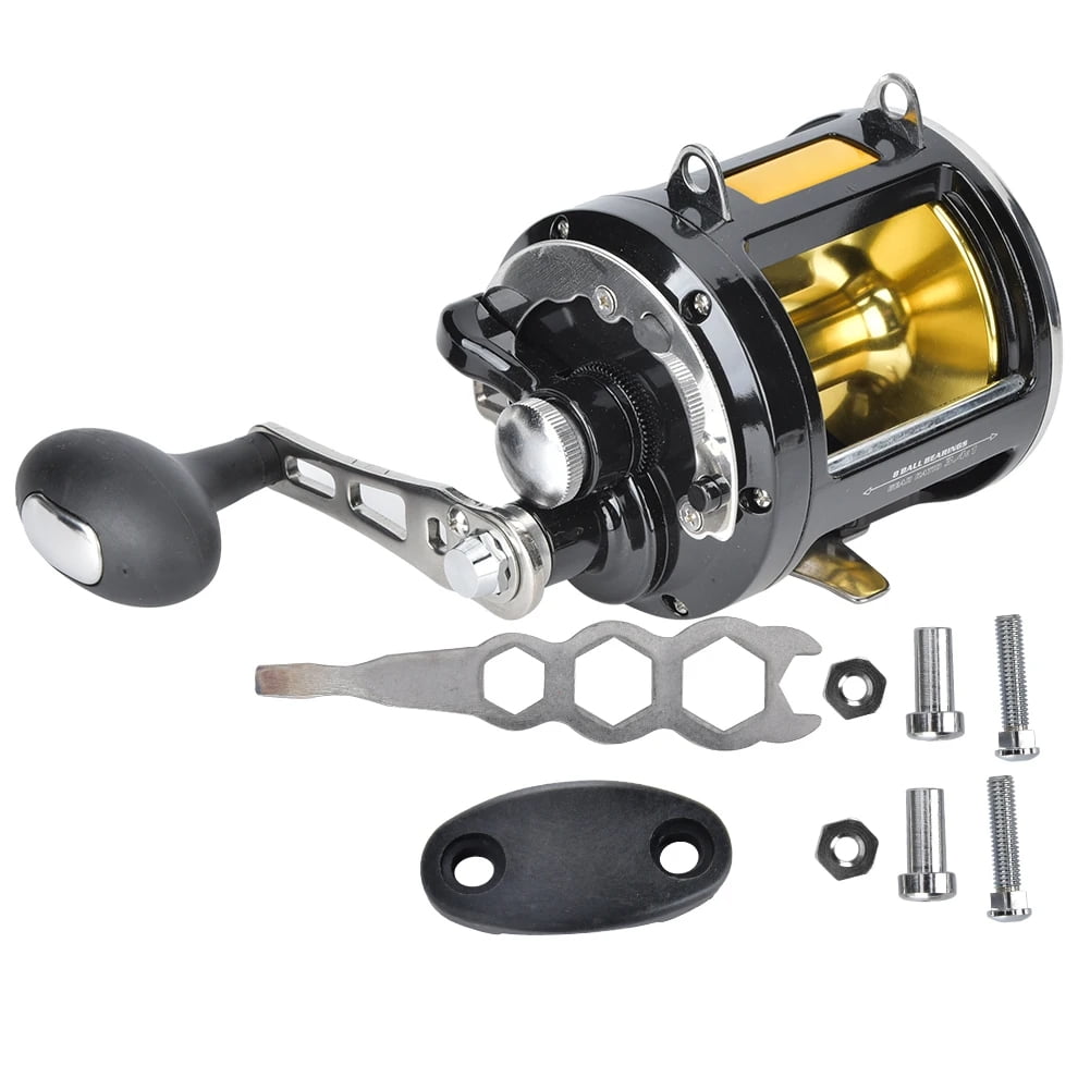 Baitcasting Fishing Reel Super Power Drag 25kg Drum Wheel 3.4:1 Boat ...