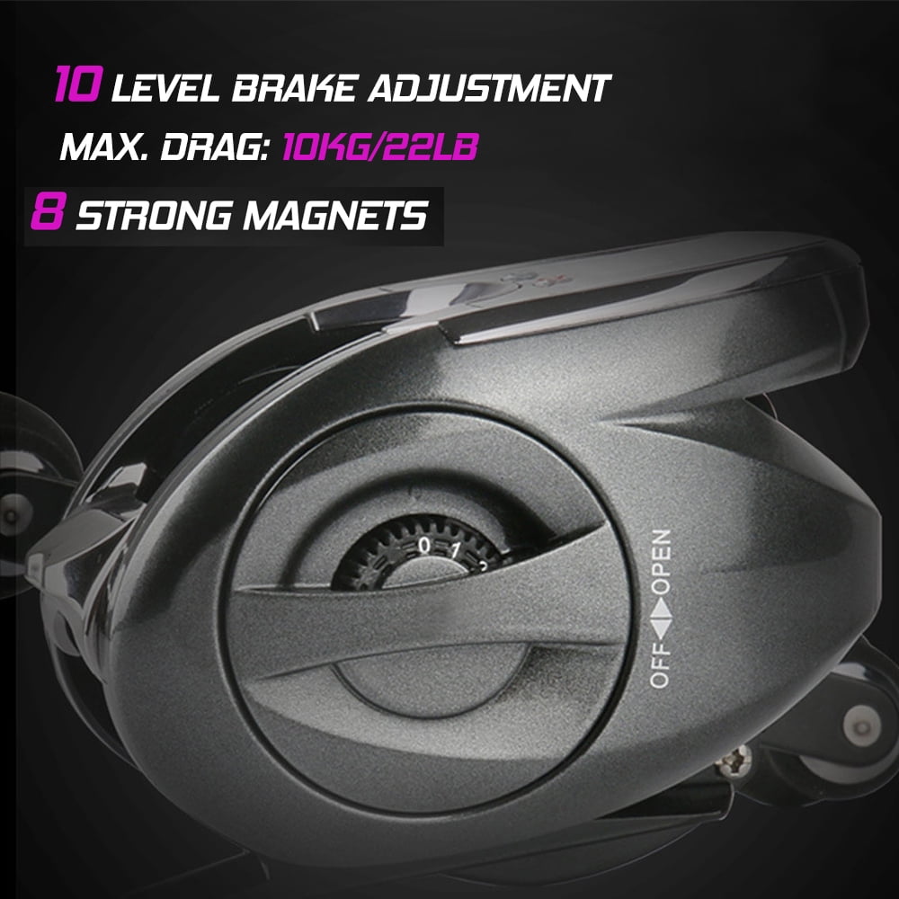 Baitcasting Reel,1 Ratio Display 1bb 8.0 1 Sun Speed Counter Sun Reel ...