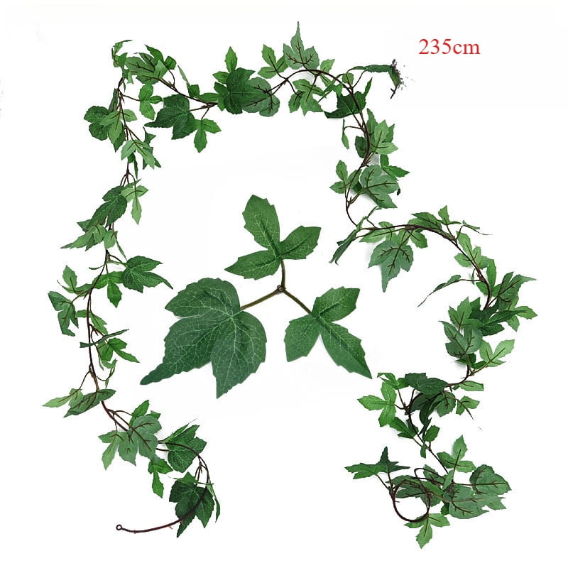 Baiwn 2PC Artificial Maple Leaf Garland - 5.7FT Autumn Red Fall Decor ...