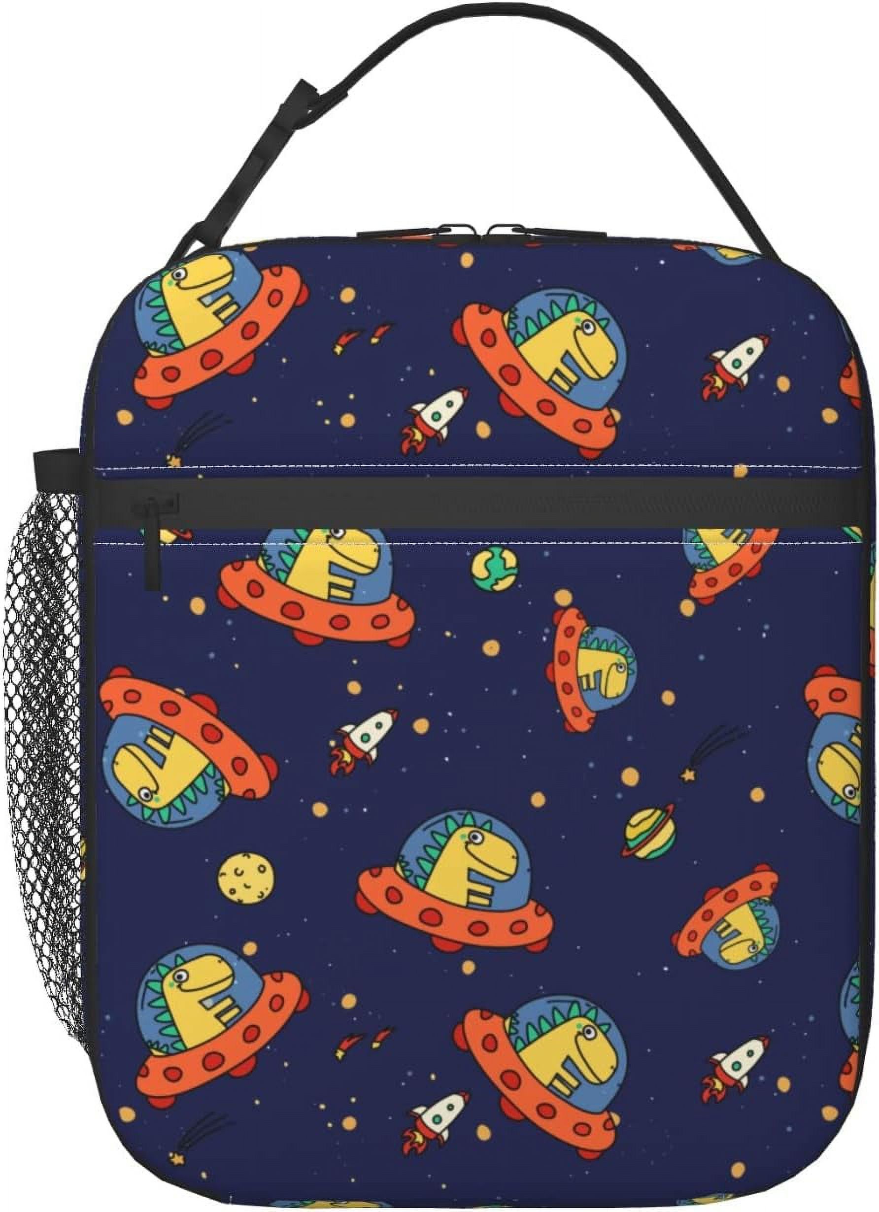 Baiyi Colorful Rainbow Dinosaur Lunch Bag Insulated Ocean Seaweed Alphabet Dino Reusable Cooler ...