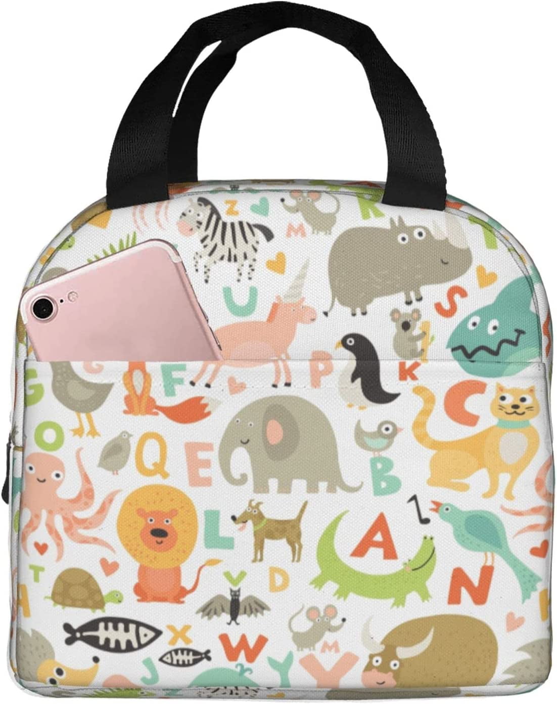 Baiyi Retro Peace Symbol Reusable Insulated Lunch Bag For Women Men