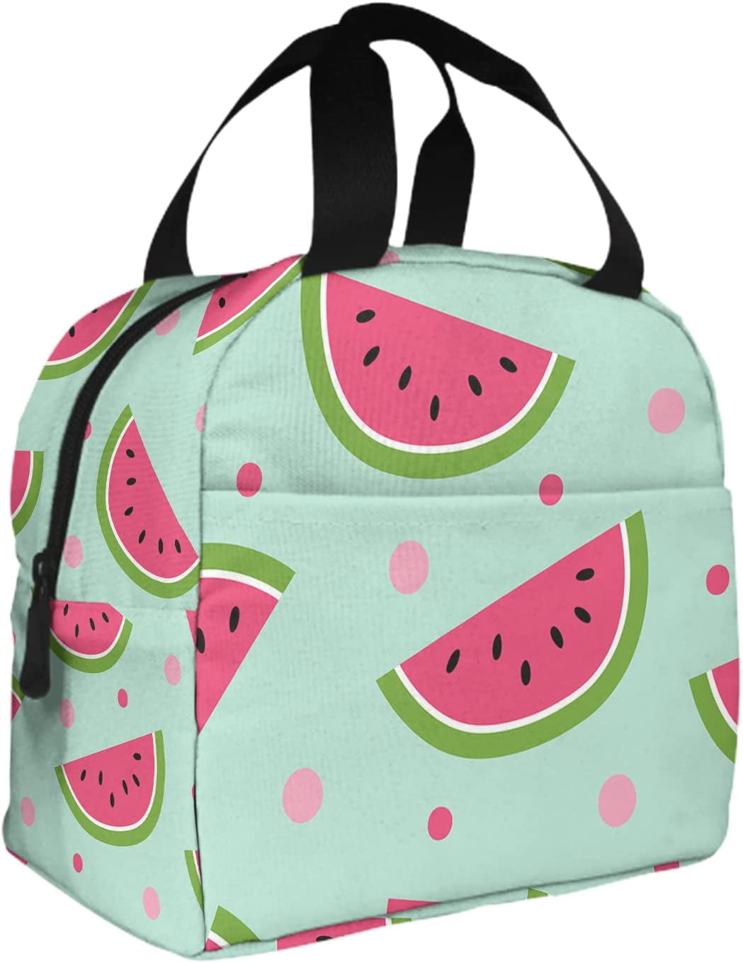 Baiyi Watercolor Surfboard Big Lunch Bag Hawaii Style Retro Blue Stripe Brush Stokes Hibiscus ...