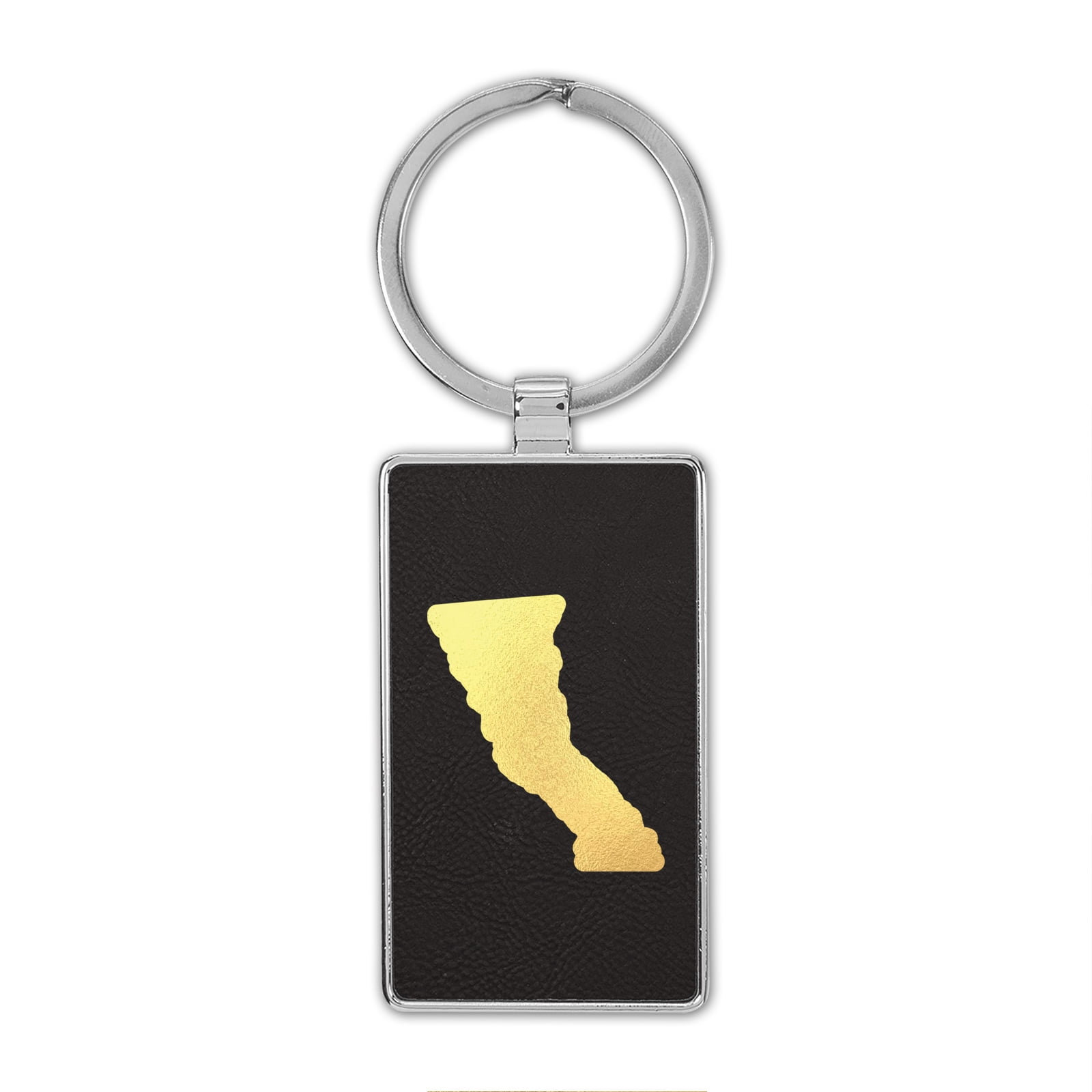 Baja California State Shaped V2 Premium Leatherette Keychain outlined ...