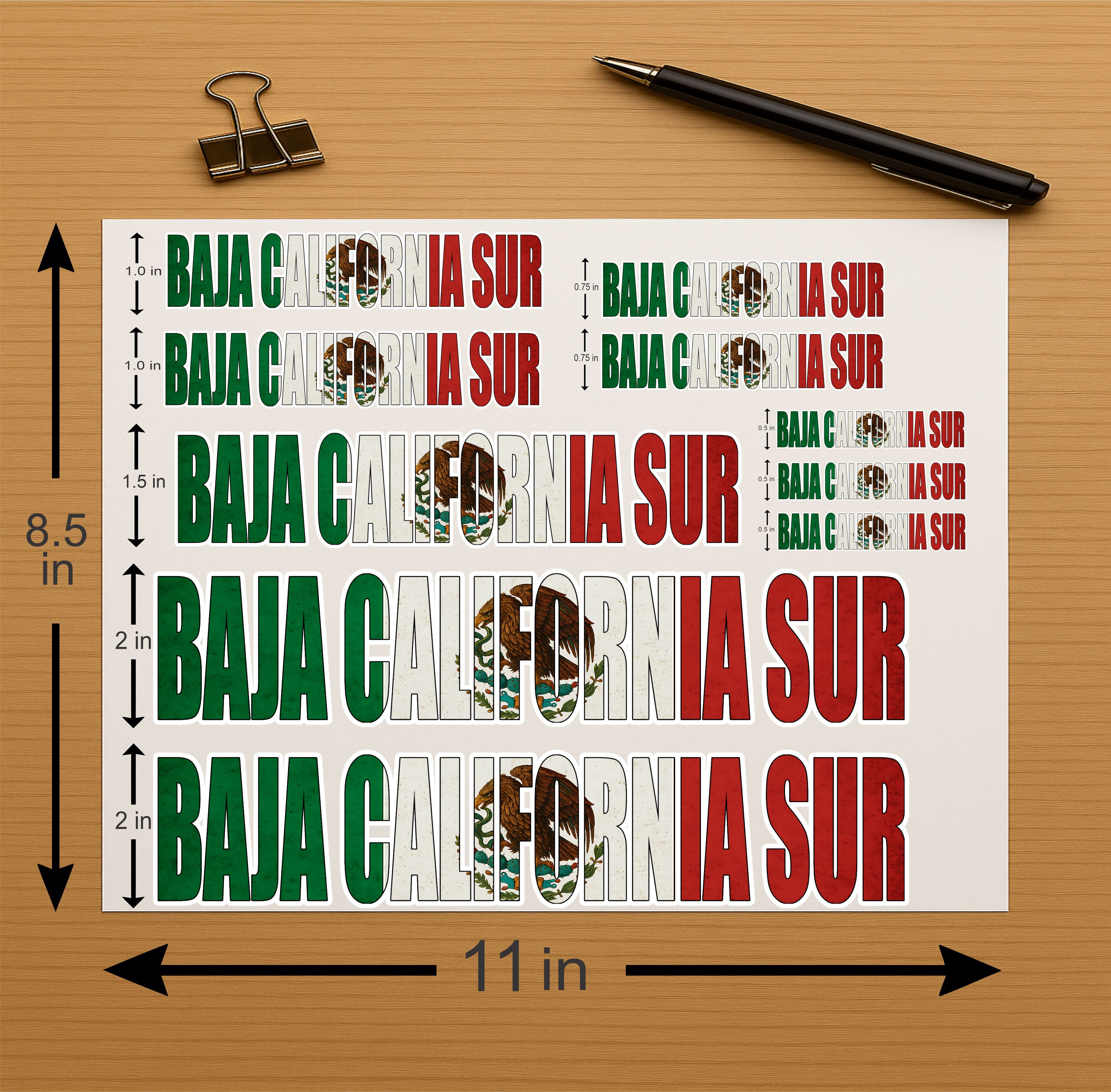 Baja California Sur Mexico Flag Letters Vinyl Sticker Decal Set – Full ...