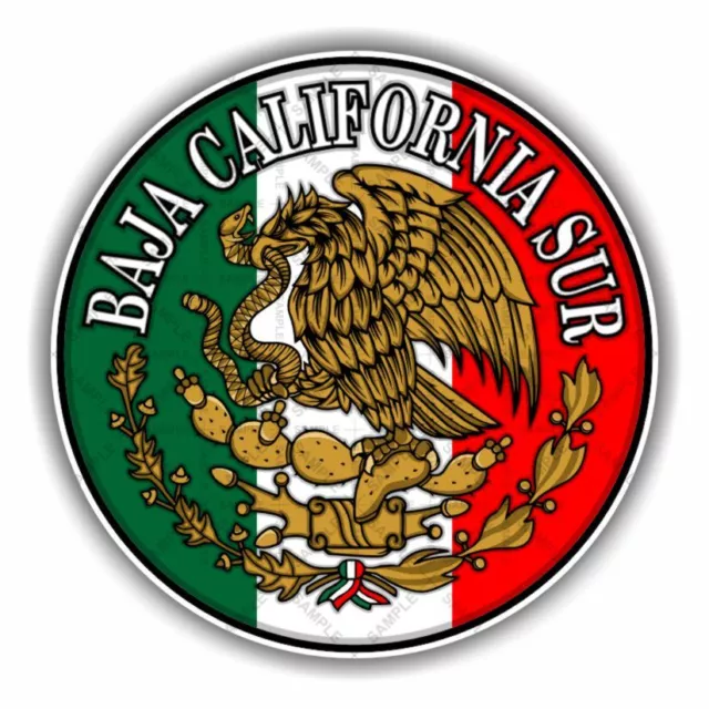 Baja California Sur Mexico Round Sticker Phone Decal Water Bottle ...