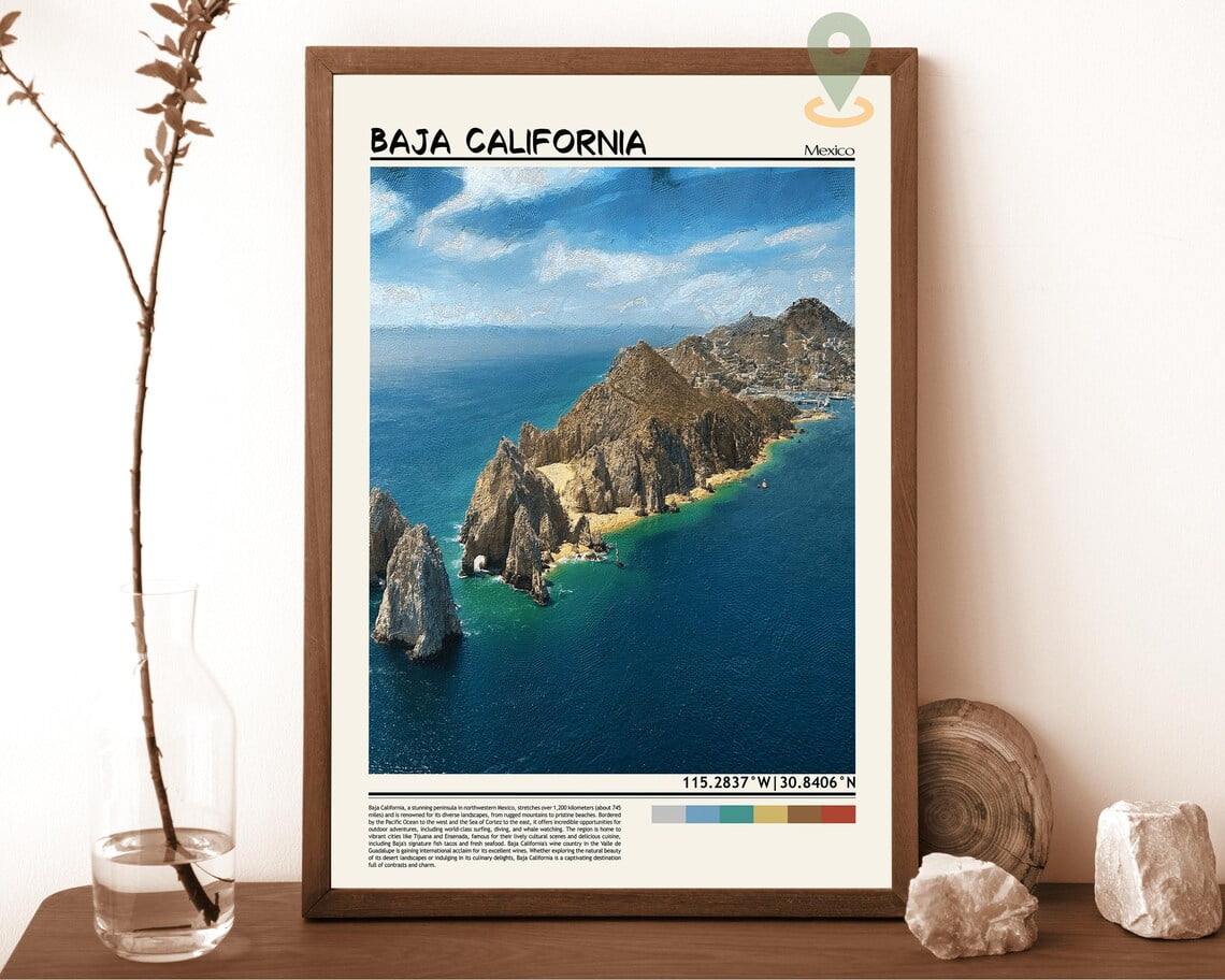Baja California Sur Print Black And White, Baja California Sur Wall Art ...