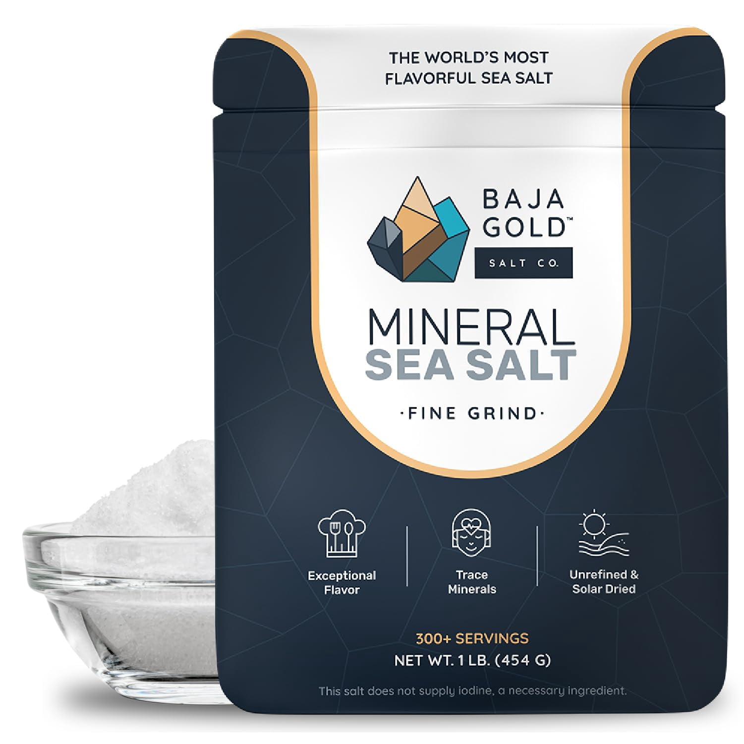 Baja Gold Mineral Sea Salt - BSL1 Pure & Authentic Fine Grind Salt for ...