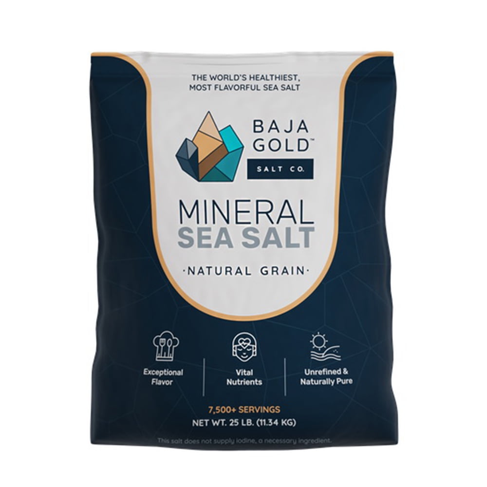 Baja Gold Salt Co. Mineral Sea Salt, Natural Grain - 25 lb - Walmart.com