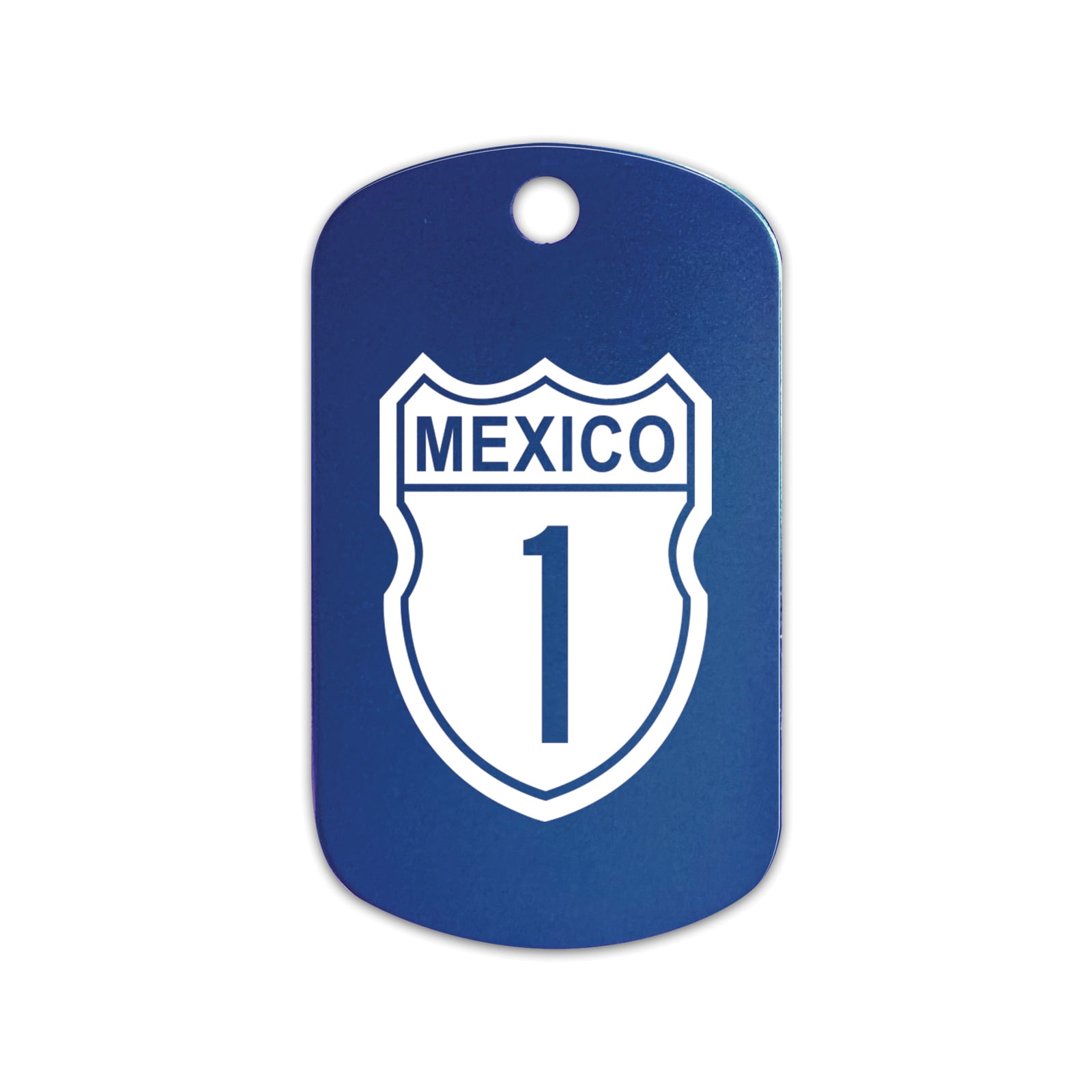 Baja Highway Mexico GI Dog Tag Aluminum Keychain california - Blue ...