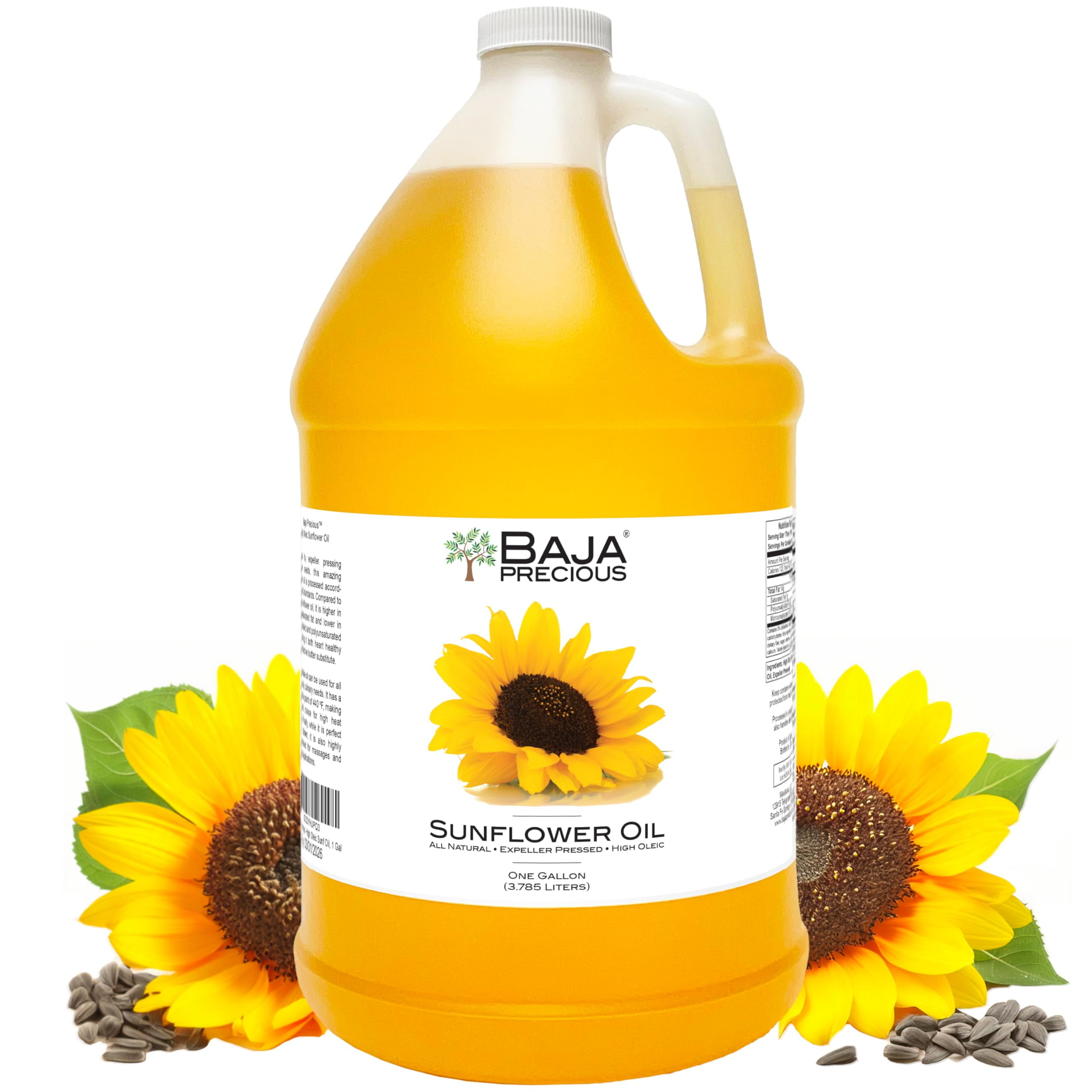 Baja Precious - High DEF29 Oleic Sunflower Oil, 1 Gallon Jug - Expeller ...