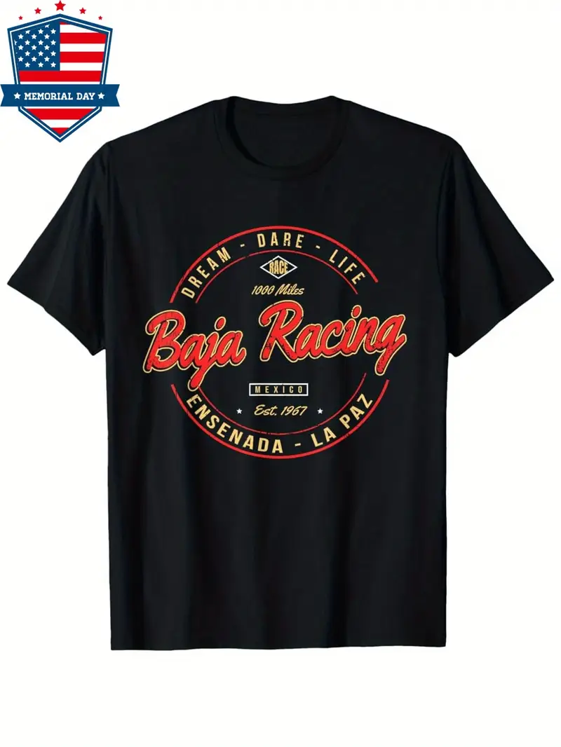 Baja Racing Men'S Vintage-Inspired Cotton T-Shirt - 1000 Miles Racing ...