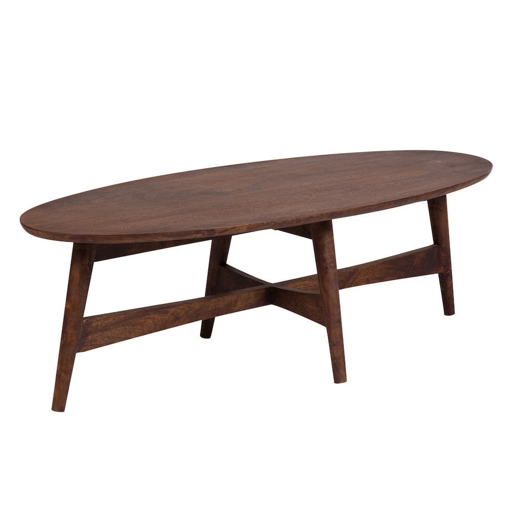 Baja Surfboard Shape Solid Mango Wood Coffee Table - Walmart.com