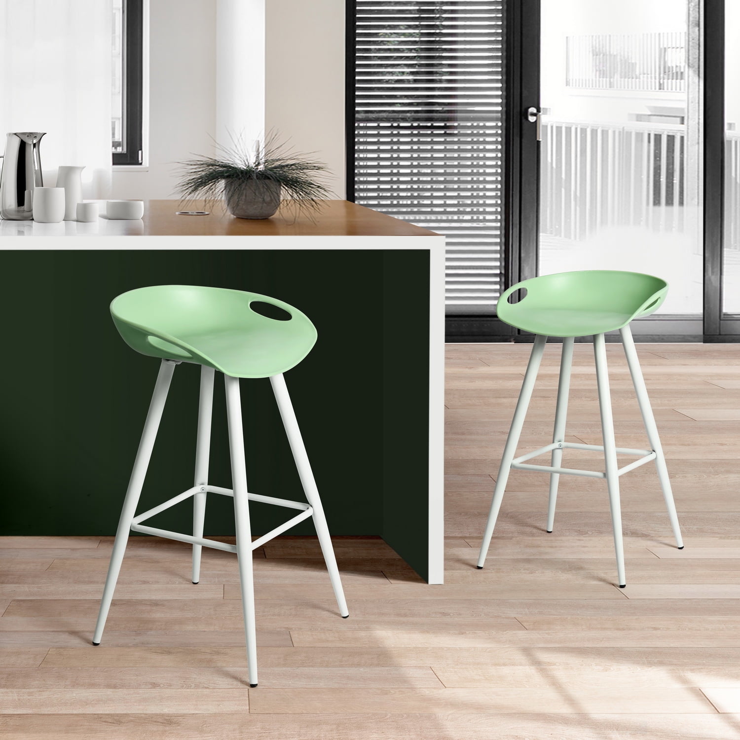 Bak Bar & Counter Stool (Set of 2) , Counter Height Bar Stools- MINT ...
