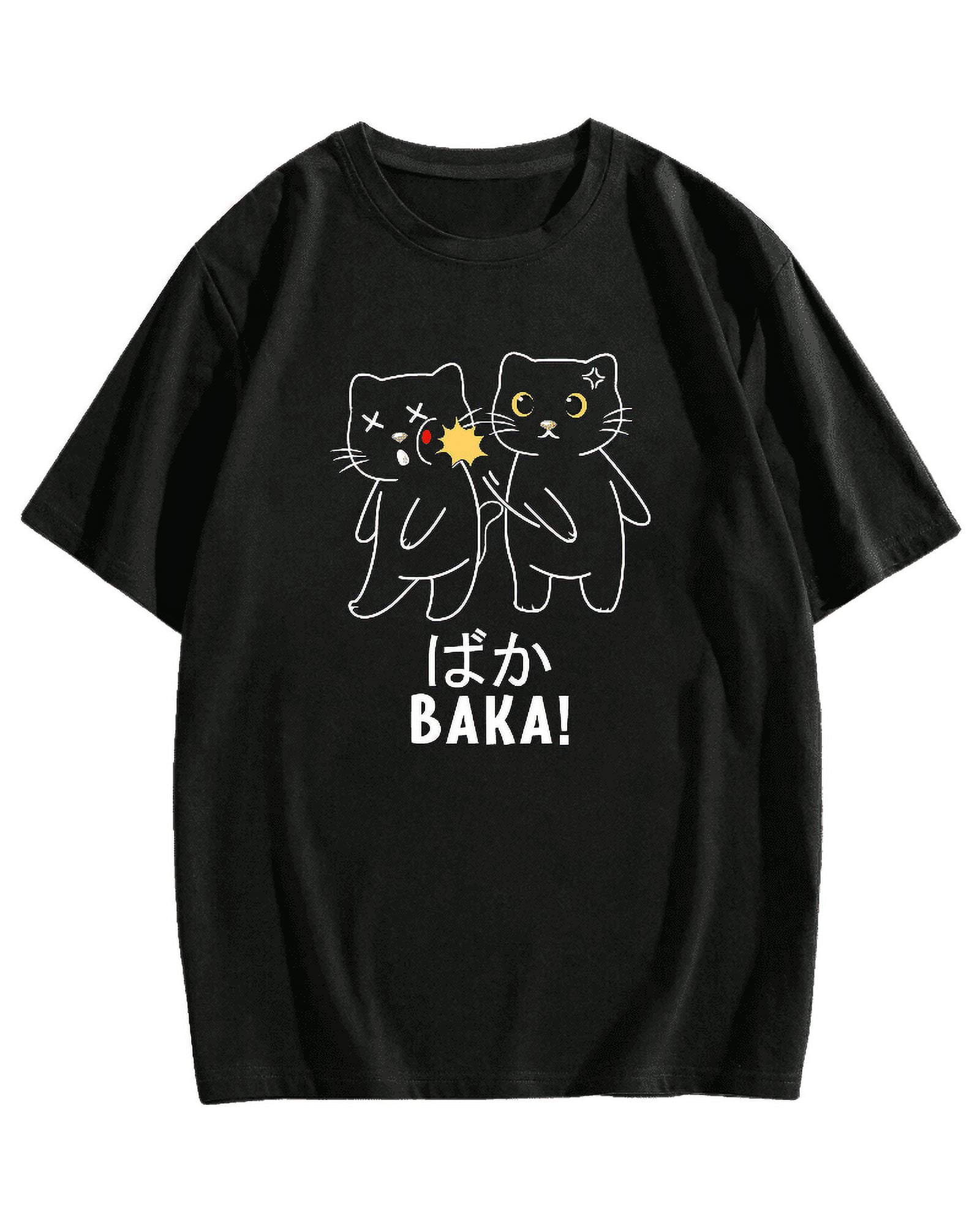 Baka Cat Cotton casual T-shirt - Walmart.com