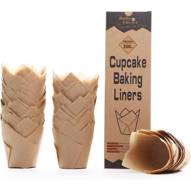 Bake Choice Tulip Cupcake Liners, 200pc, Standard Size, Non-Stick EU ...