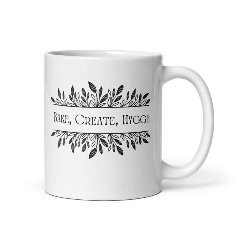 Bake, Create, Hygge – Whimsical Baking, White Floral Mug - Walmart.com