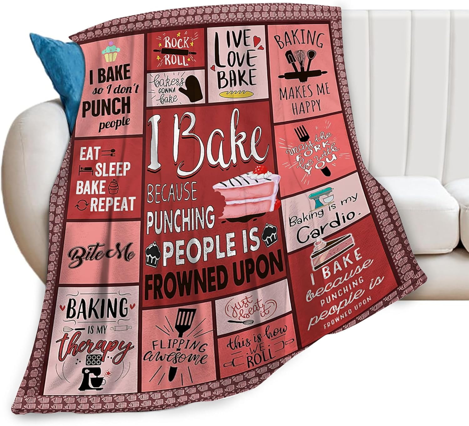 Bake Dessert Blanket Pink Donuts Gifts for Girl Women Dessert Cake Food ...