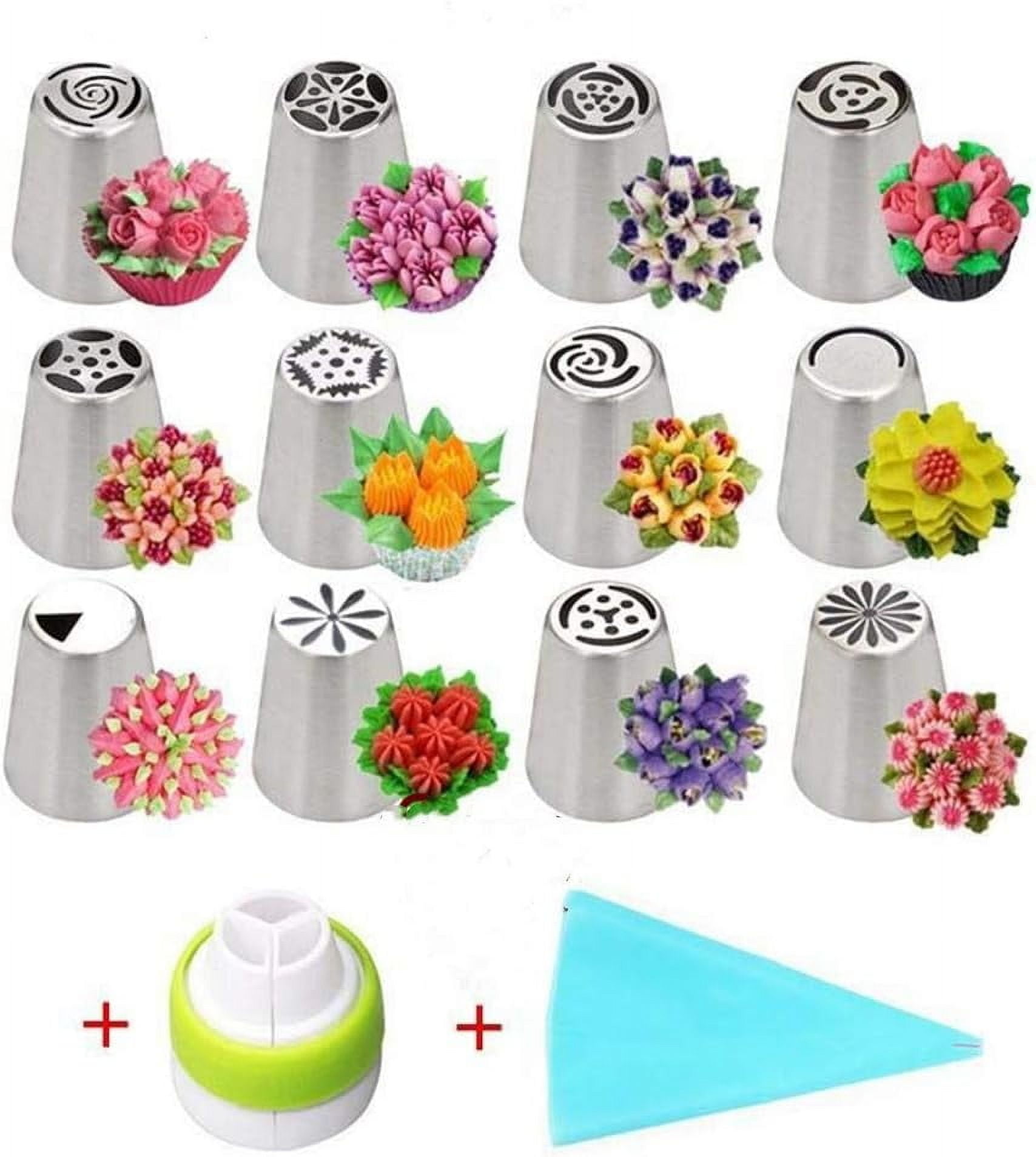 Bake Like A Pro, Stainless Steel Russian Nozzle Set With Tri-Color ...