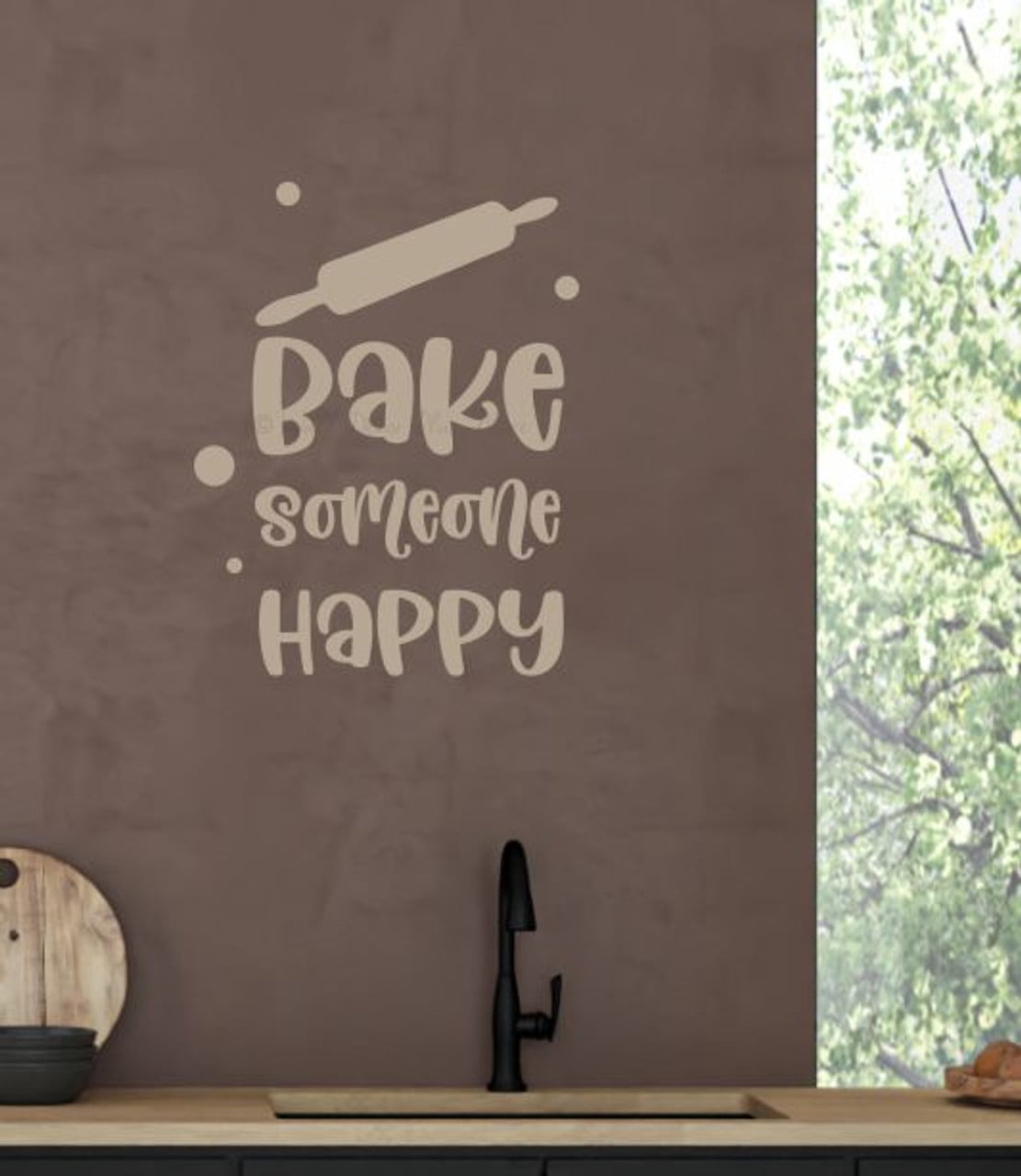 Bake Someone Happy Quotes Wall Decor for Kitchen Dining Room - Die-Cut ...