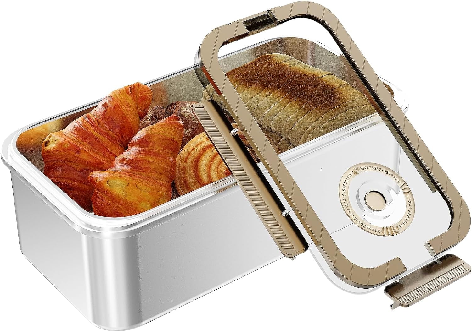 Bakeable 304 Stainless Steel Bread Box for Homemade Bread, Portable ...