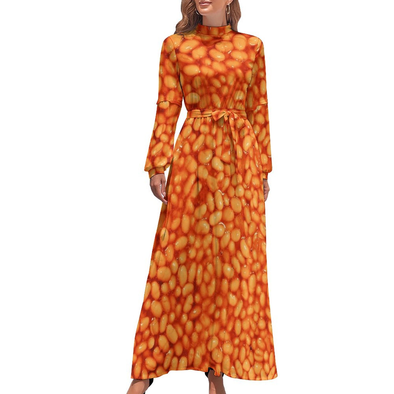 Baked Beans In Things Pattern Long Dress women's summer dress Clothing ...