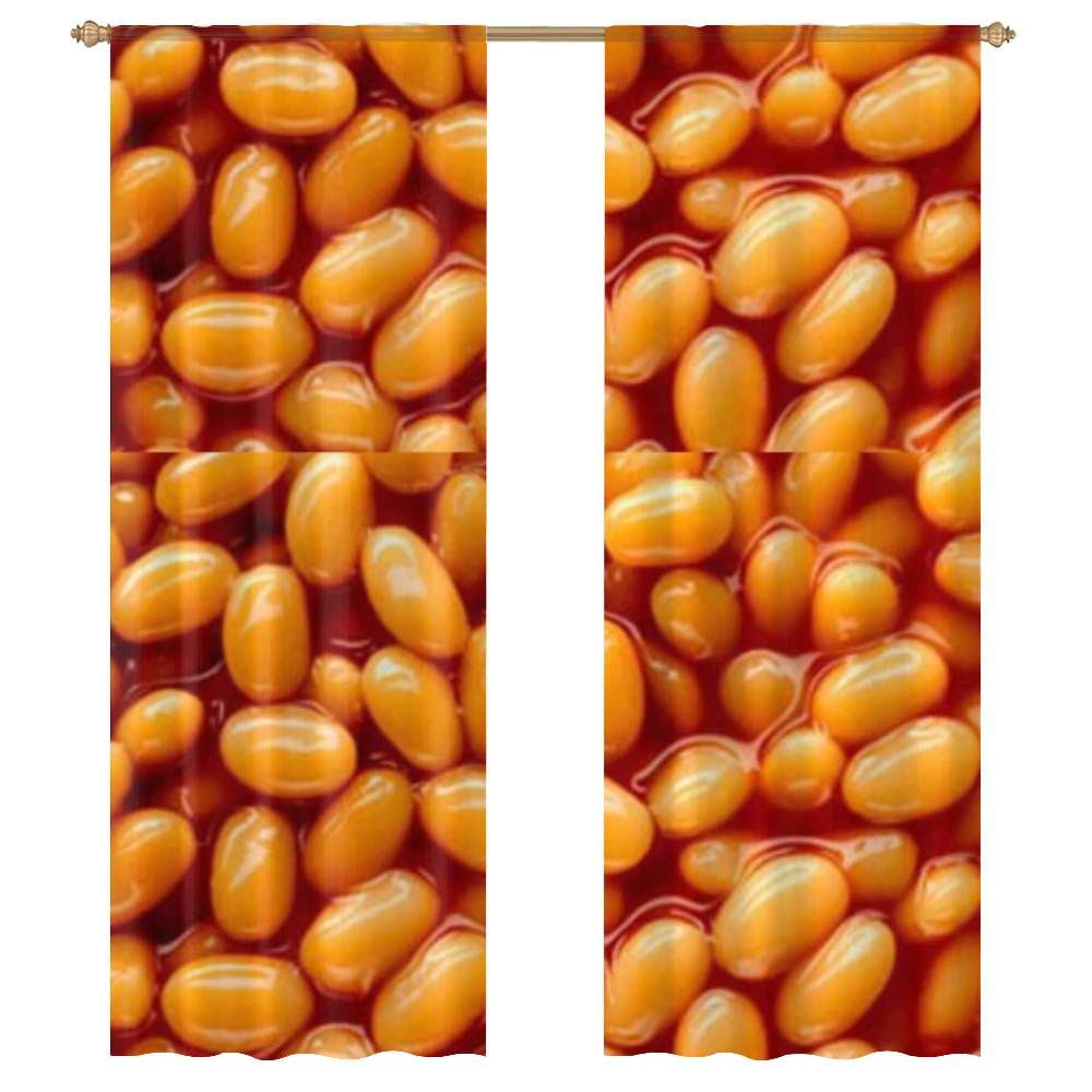 Baked Beans Modern Tulle Window Curtains for Living Room Luxury Bedroom ...