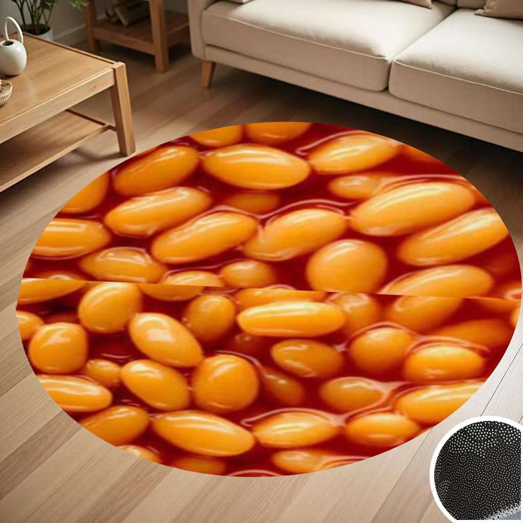 Baked Beans Round Carpet Living Room Bedroom Home Decoration Coffee ...
