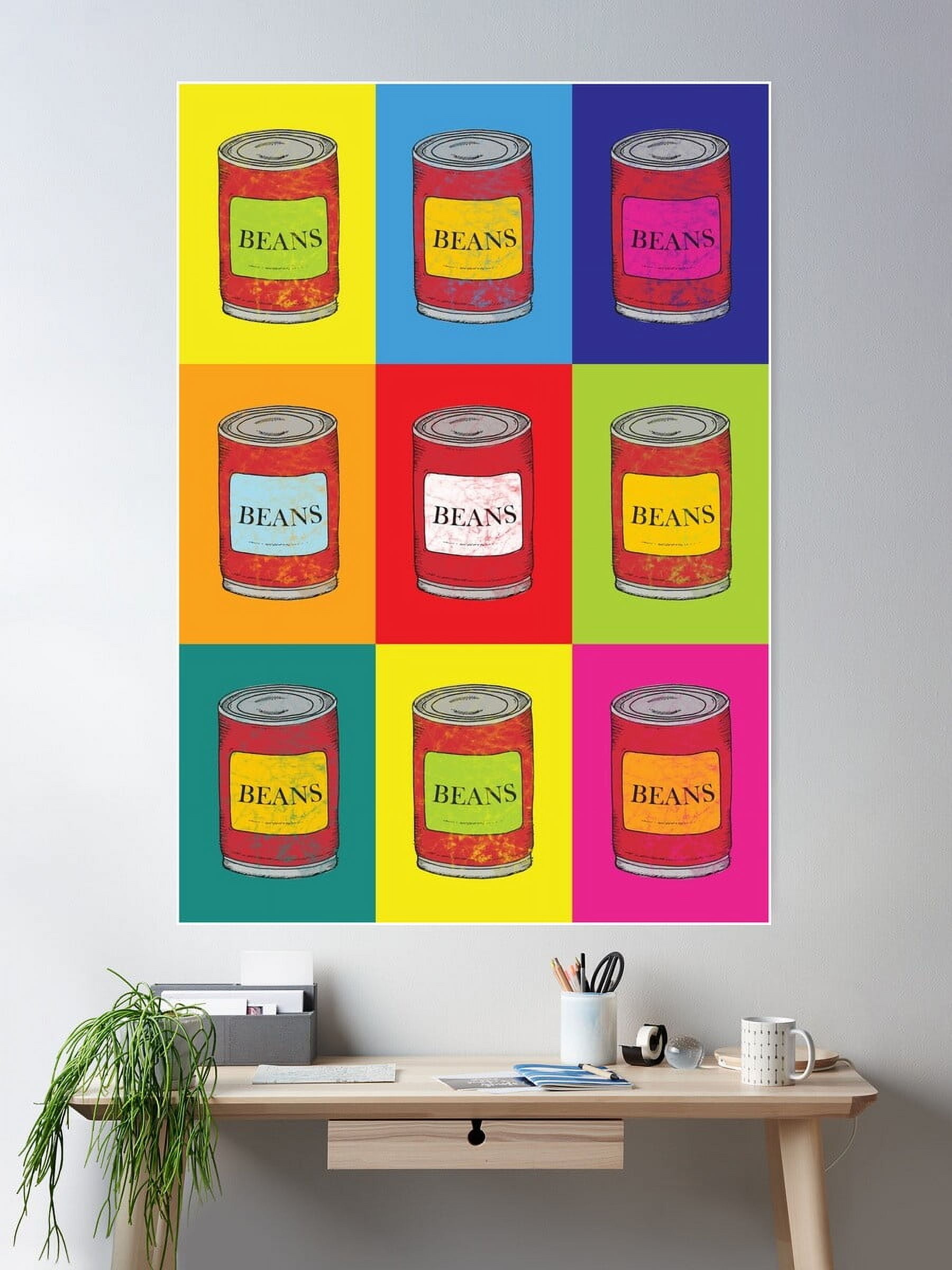 Baked Beans Tin Can Pop Art Poster Wall Art, Modern Wall Decor For ...