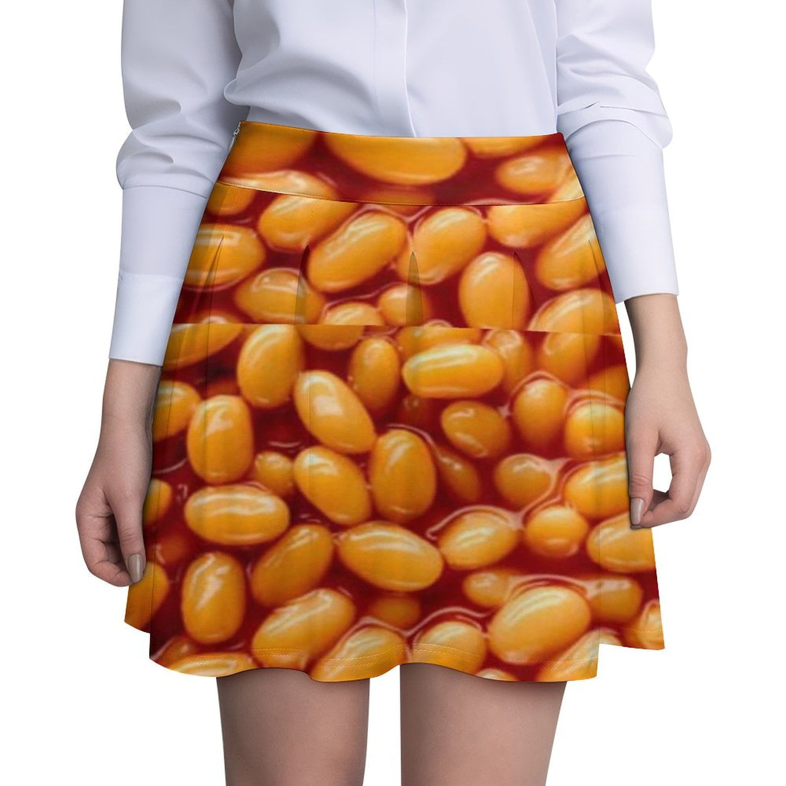 Baked Beans Women's Casual Mini Skirt Invisible Zipper Summer Skirts ...