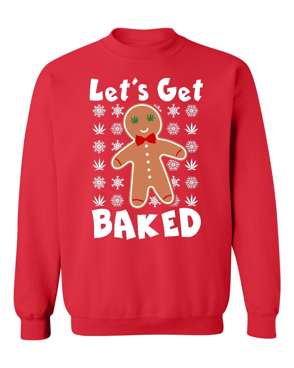 Baked Gingerbread Funny Christmas Crewneck Sweatshirt, 2XL, Red ...