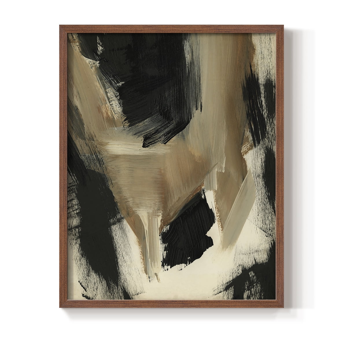 Baked Paintstrokes II Framed Print in Brown Solid Wood Framed Print No ...