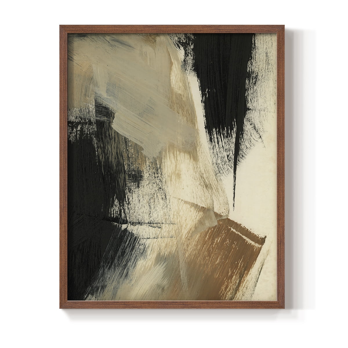 Baked Paintstrokes V Framed Print in Brown Solid Wood Framed Print No ...