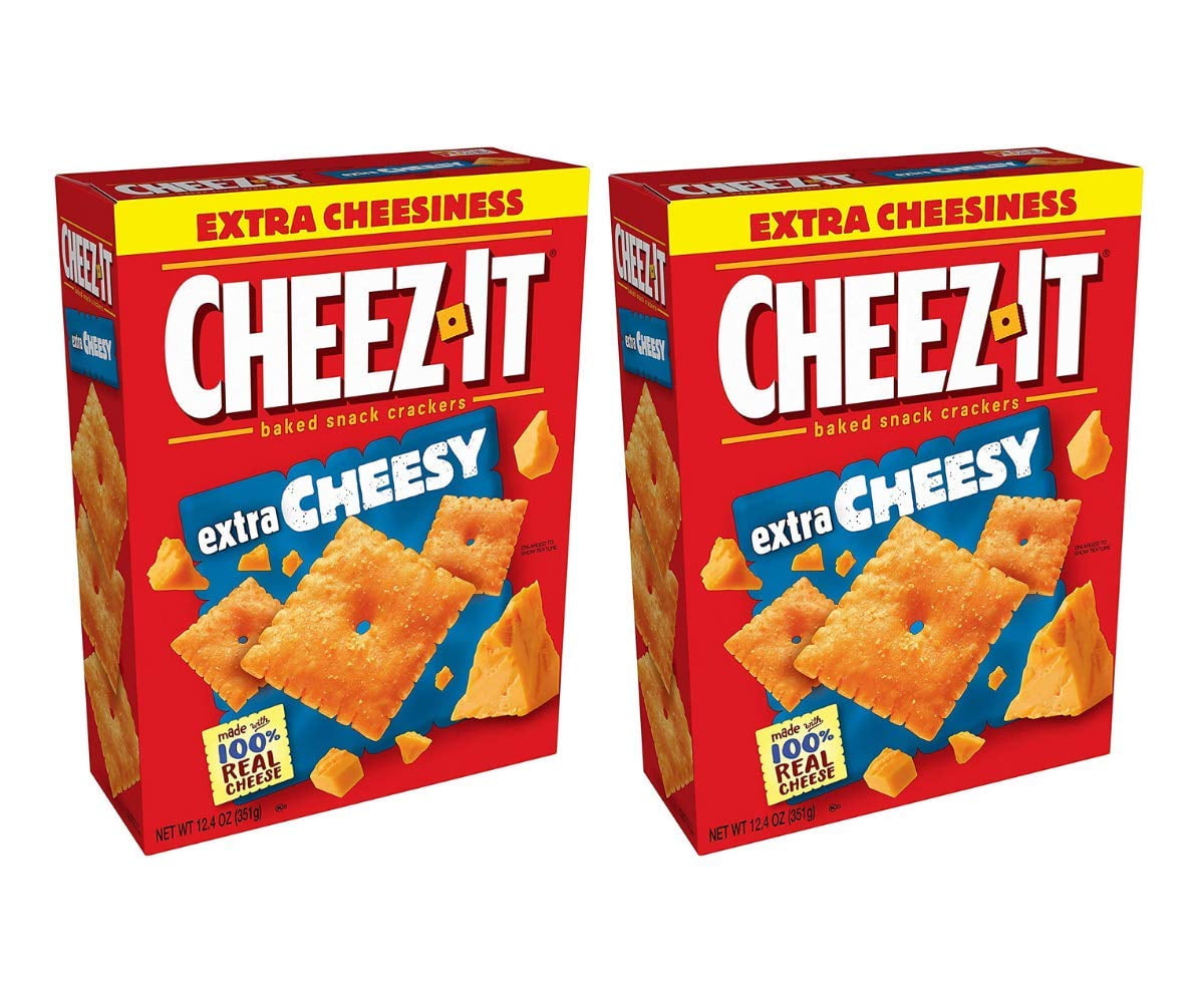 Baked Snack Crackers, Cheez It Extra Cheesy Flavor Made With Real ...