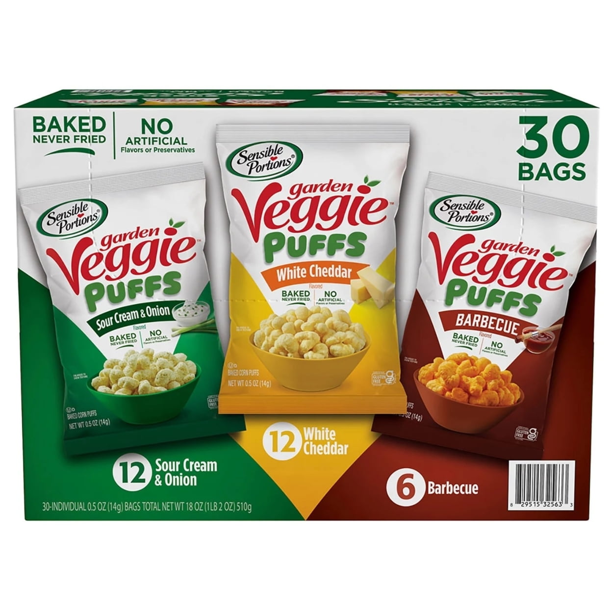 Baked Veggie Puffs by Sensible Portions – 30-Pack (0.5 oz Each ...