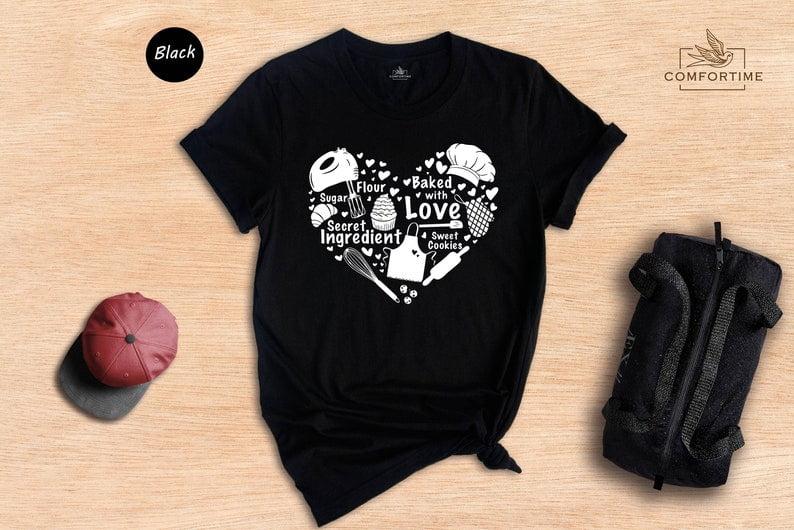 Baked With Love T-Shirt, Heart Oven Design, Baking - Walmart.com